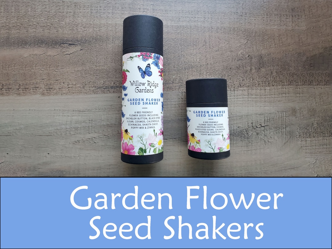 Garden Flower Seed Shaker, Zinnia, Shasta Daisy, Cosmos, Echinacea ...