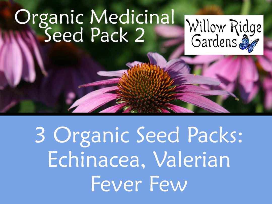 Organic Medicinal Herb Seed Pack 2, Echinacea Seeds, Valerian Seeds ...