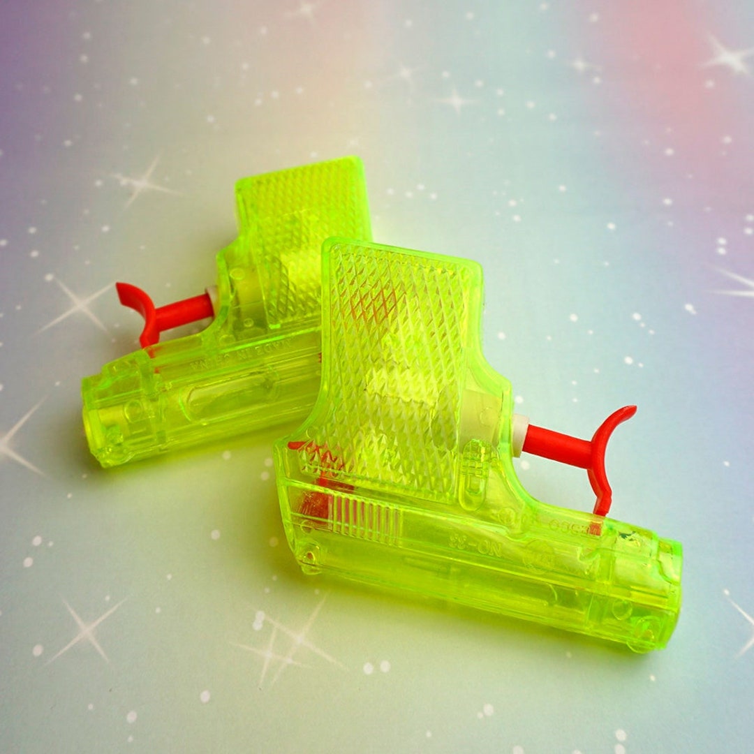 Water Pistol Earrings Gun Neon Green Yellow Kidcore Raver Oversized ...