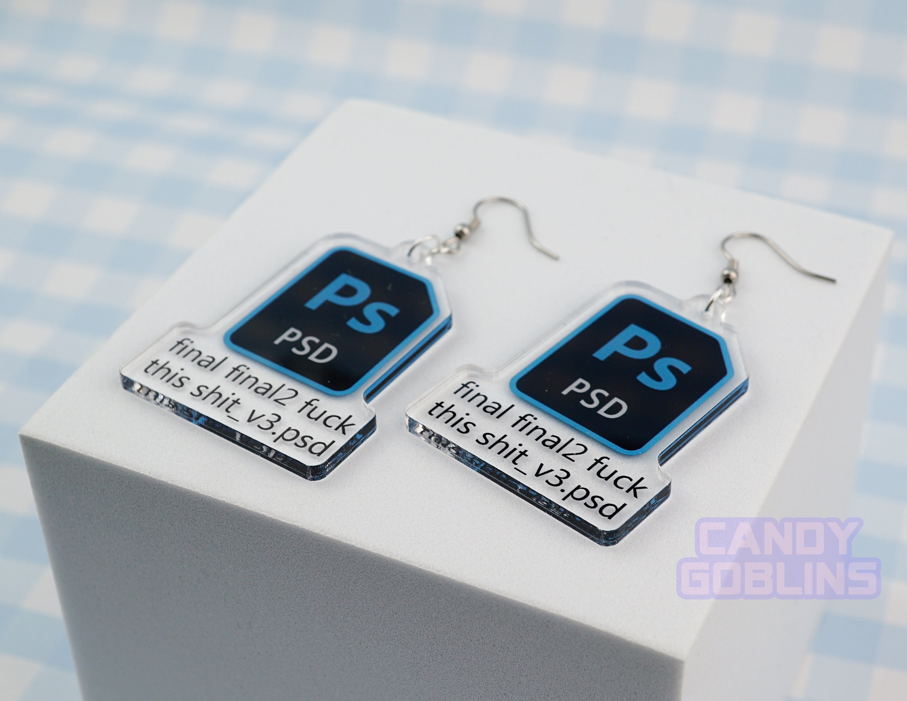 Photoshop Earrings Graphic Design Rude Fuck Swearing - Etsy