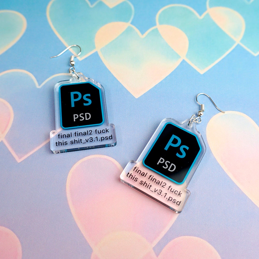 Photoshop Earrings Graphic Design Rude Fuck Swearing - Etsy