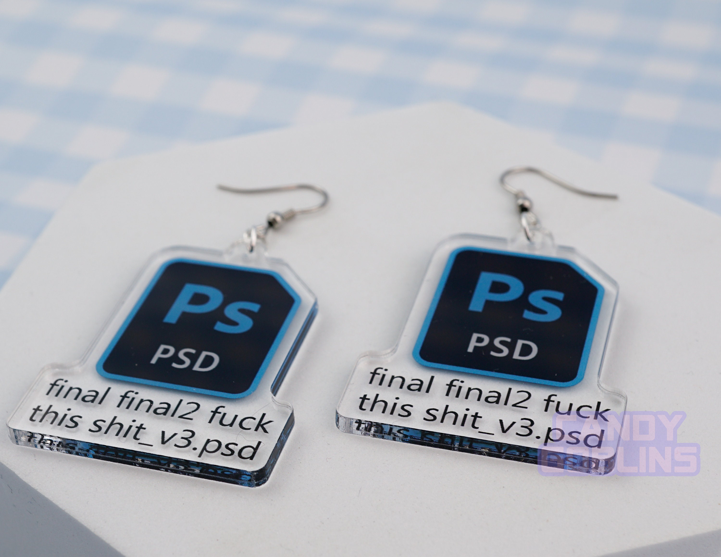 Photoshop Earrings Graphic Design Rude Fuck Swearing - Etsy