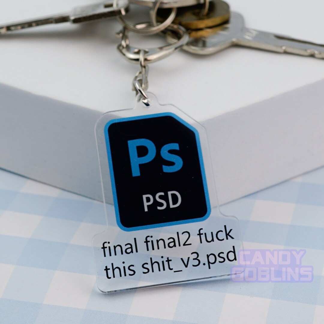 Photoshop Keychain Graphic Design Rude Fuck Swearing - Etsy
