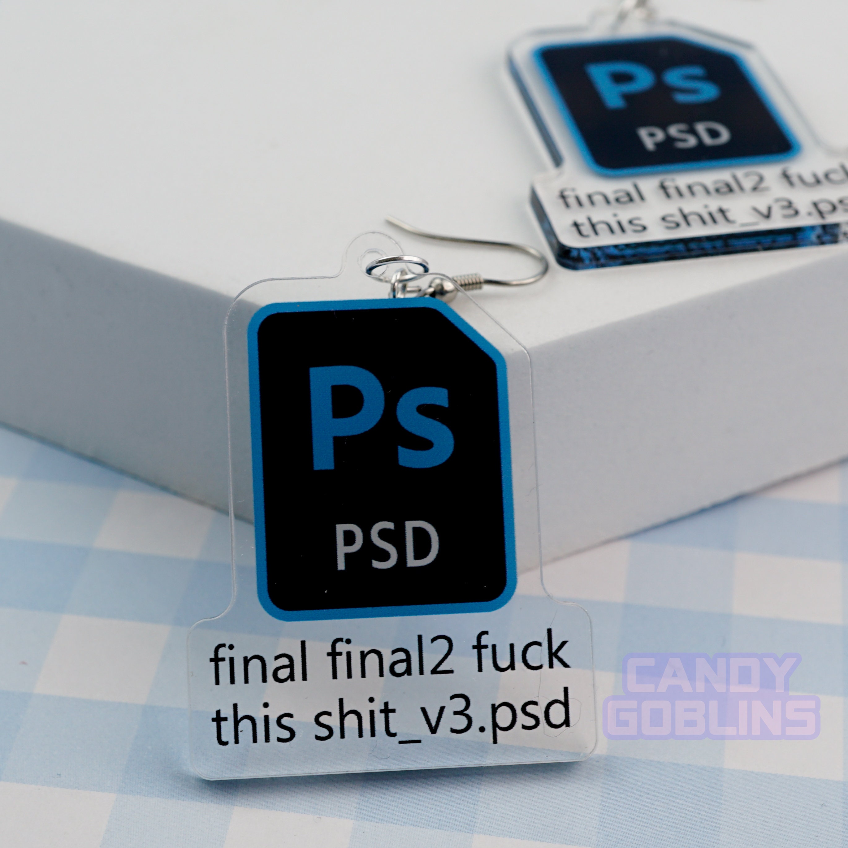 Photoshop Earrings Graphic Design Rude Fuck Swearing - Etsy