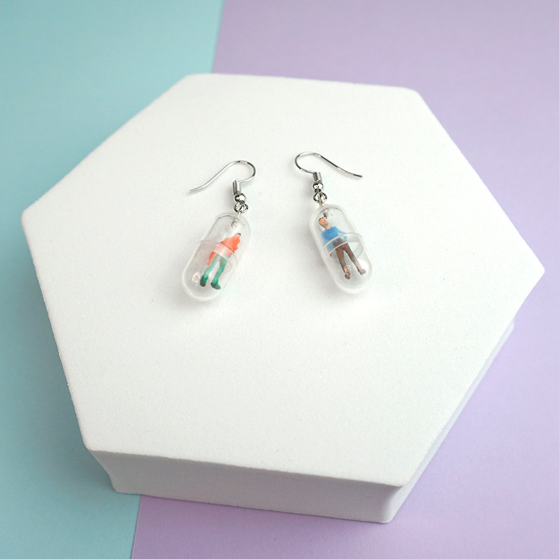 People Pill Earrings Little Capsule Tablet Style Drugs - Etsy
