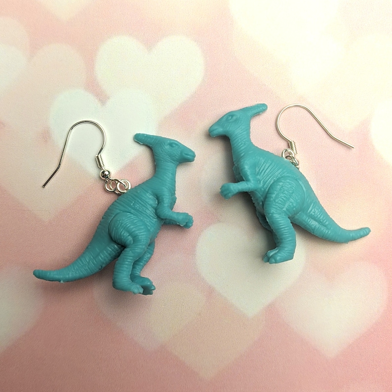Dinosaur Earrings Blue/orange Mismatch Neon Dino Dangle | Etsy UK