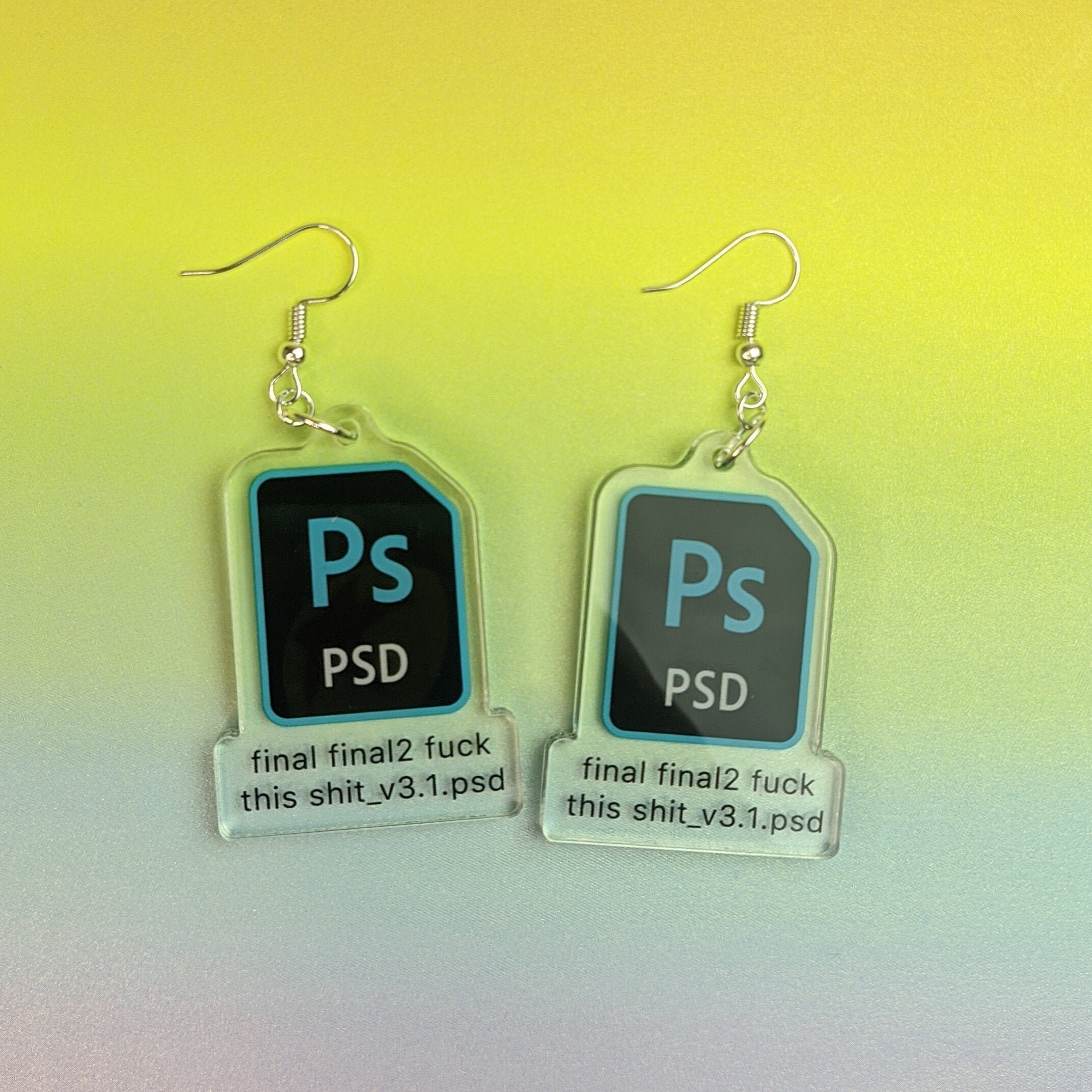 Photoshop Earrings Graphic Design Rude Fuck Swearing - Etsy