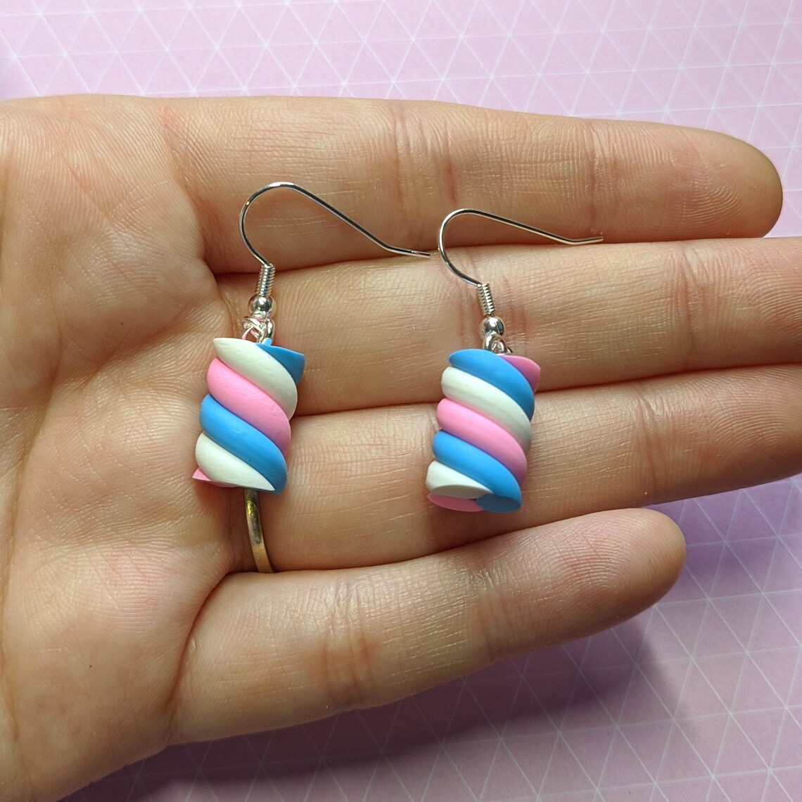 Trans Candy Earrings Transgender Flag Flump Candy Sweets | Etsy