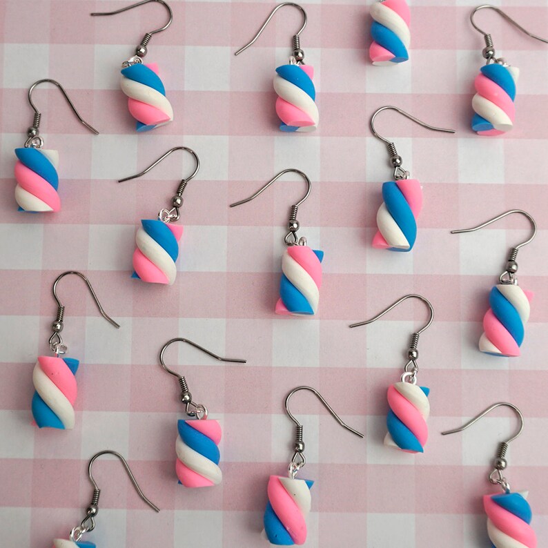 Trans Candy Earrings - Transgender Flag Flump Candy Sweets Jewellery ...