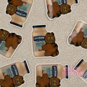 Garfield Mayonnaise Sticker Garf Hellmann Mayo Cat Meme Stickers ...