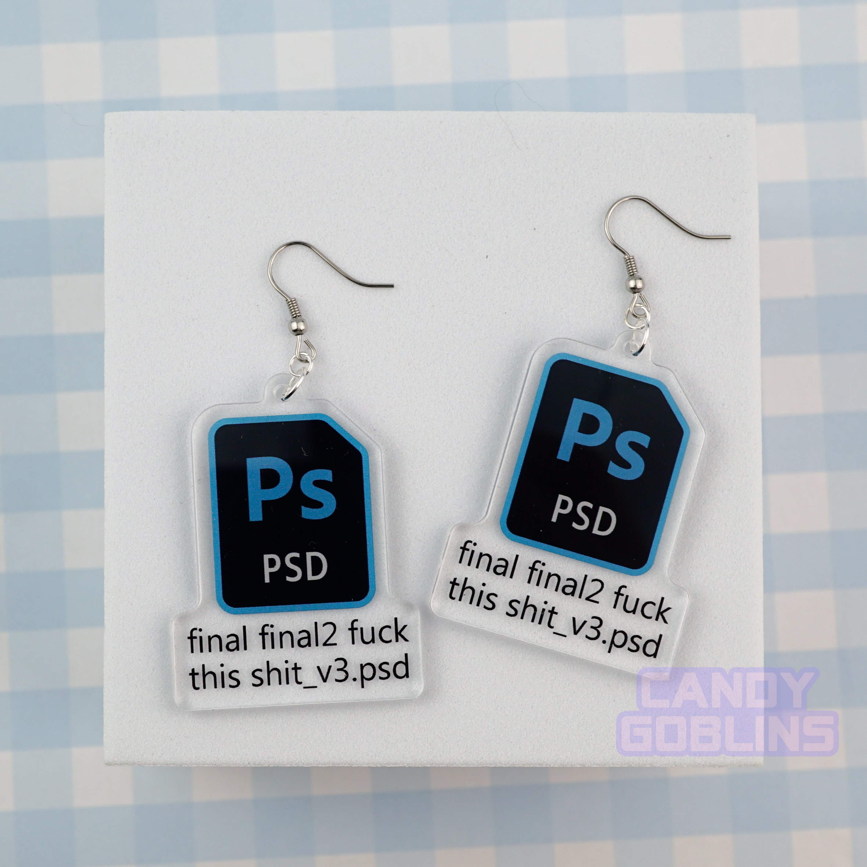 Photoshop Earrings Graphic Design Rude Fuck Swearing - Etsy