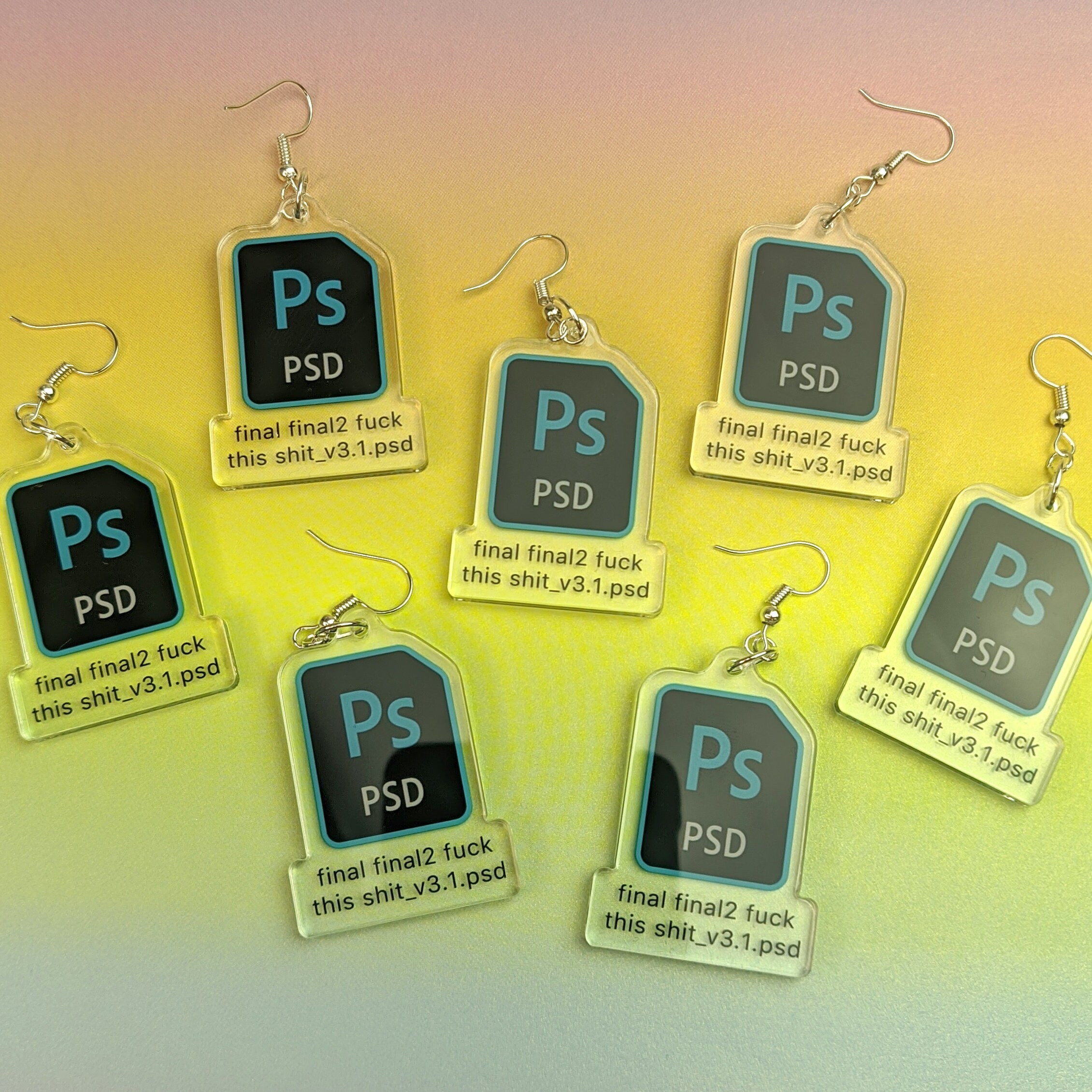 Photoshop Earrings Graphic Design Rude Fuck Swearing - Etsy