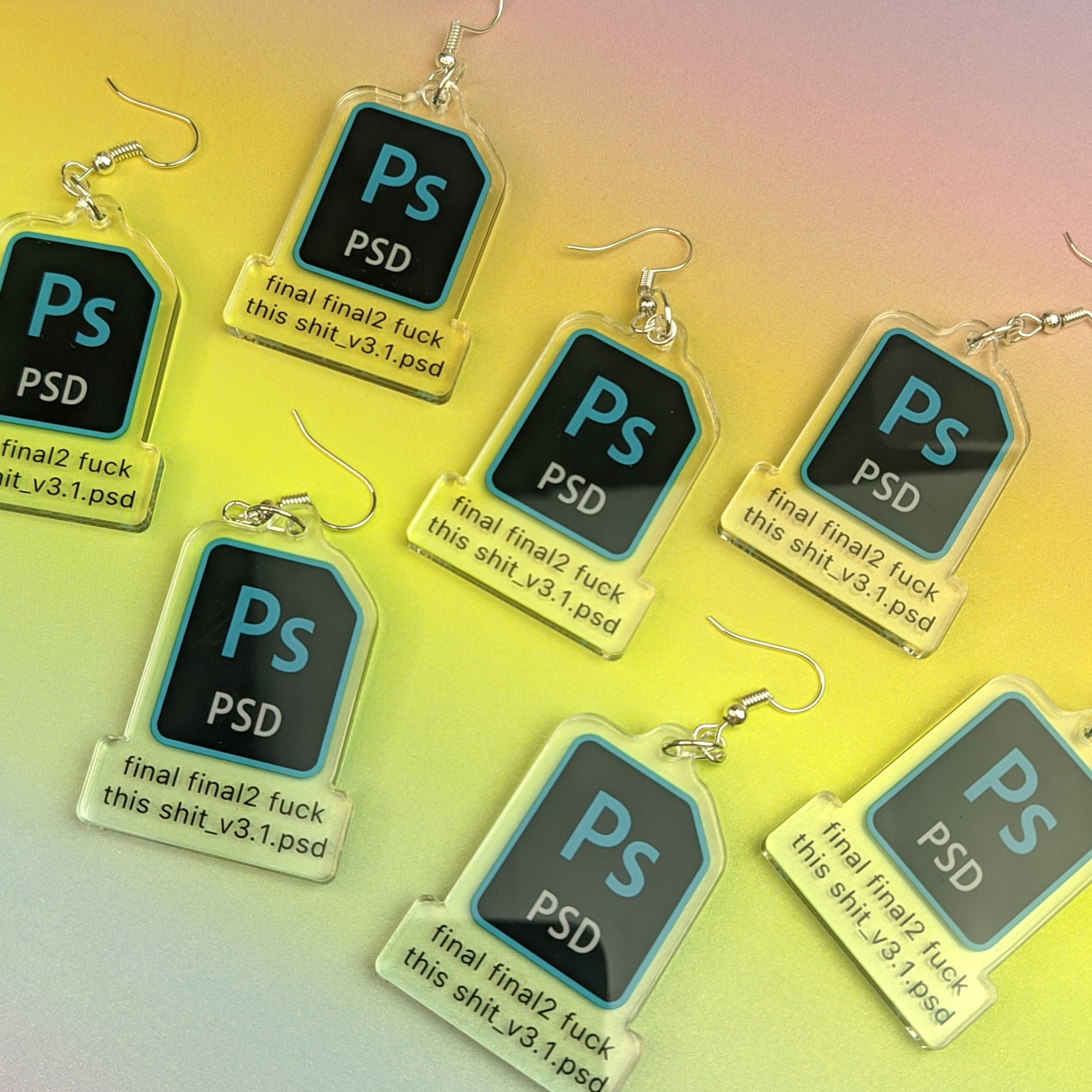 Photoshop Earrings Graphic Design Rude Fuck Swearing - Etsy