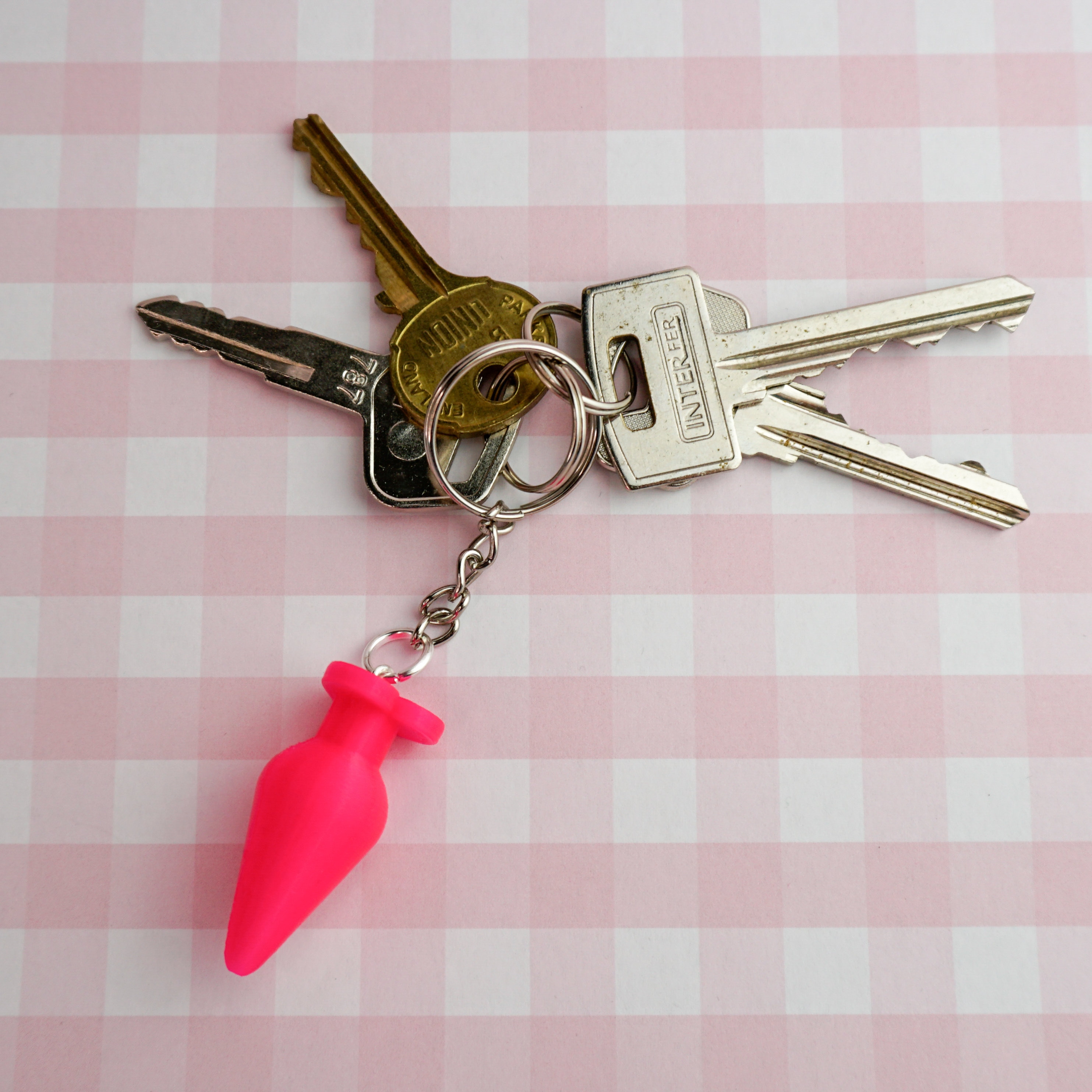 Heart Butt Plug Keychain - Neon Pink Love Sex Toys Naughty Valentines ...