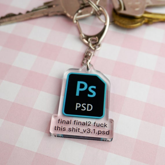 Photoshop Keychain Graphic Design Rude Fuck Swearing | Etsy
