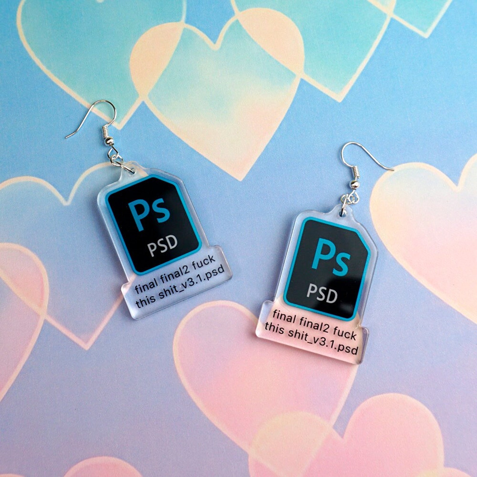 Photoshop Earrings Graphic Design Rude Fuck Swearing - Etsy