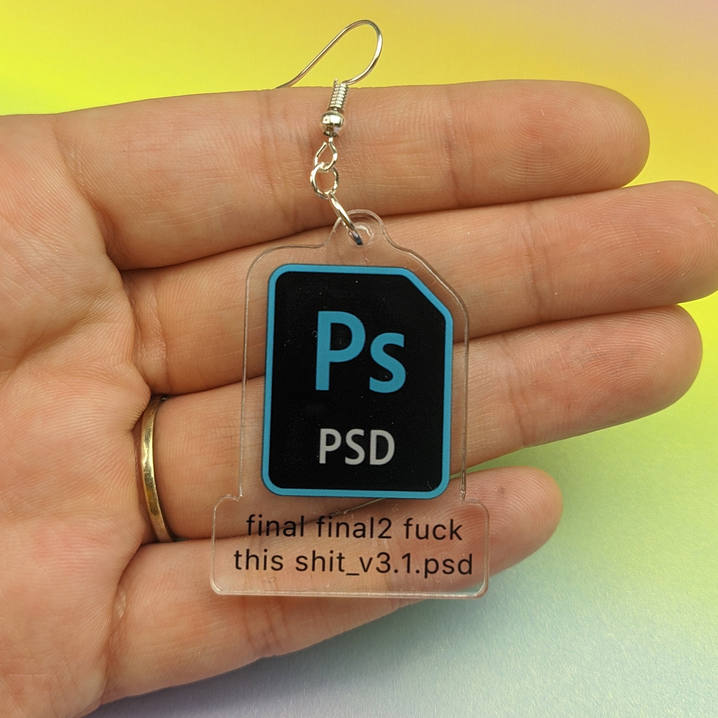 Photoshop Earrings Graphic Design Rude Fuck Swearing - Etsy