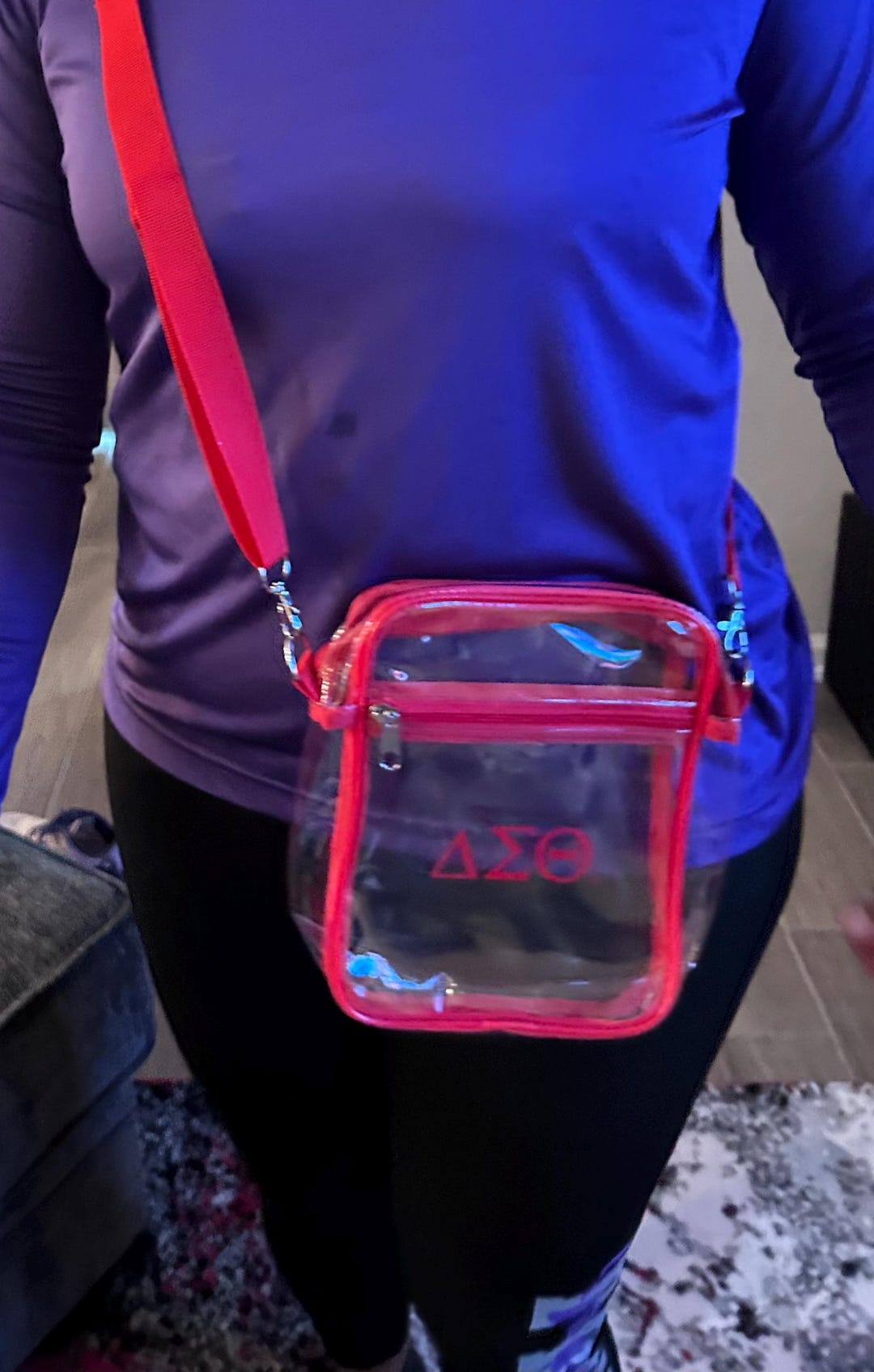 Red Clear Delta Sigma Theta Crossbody Bag - Etsy