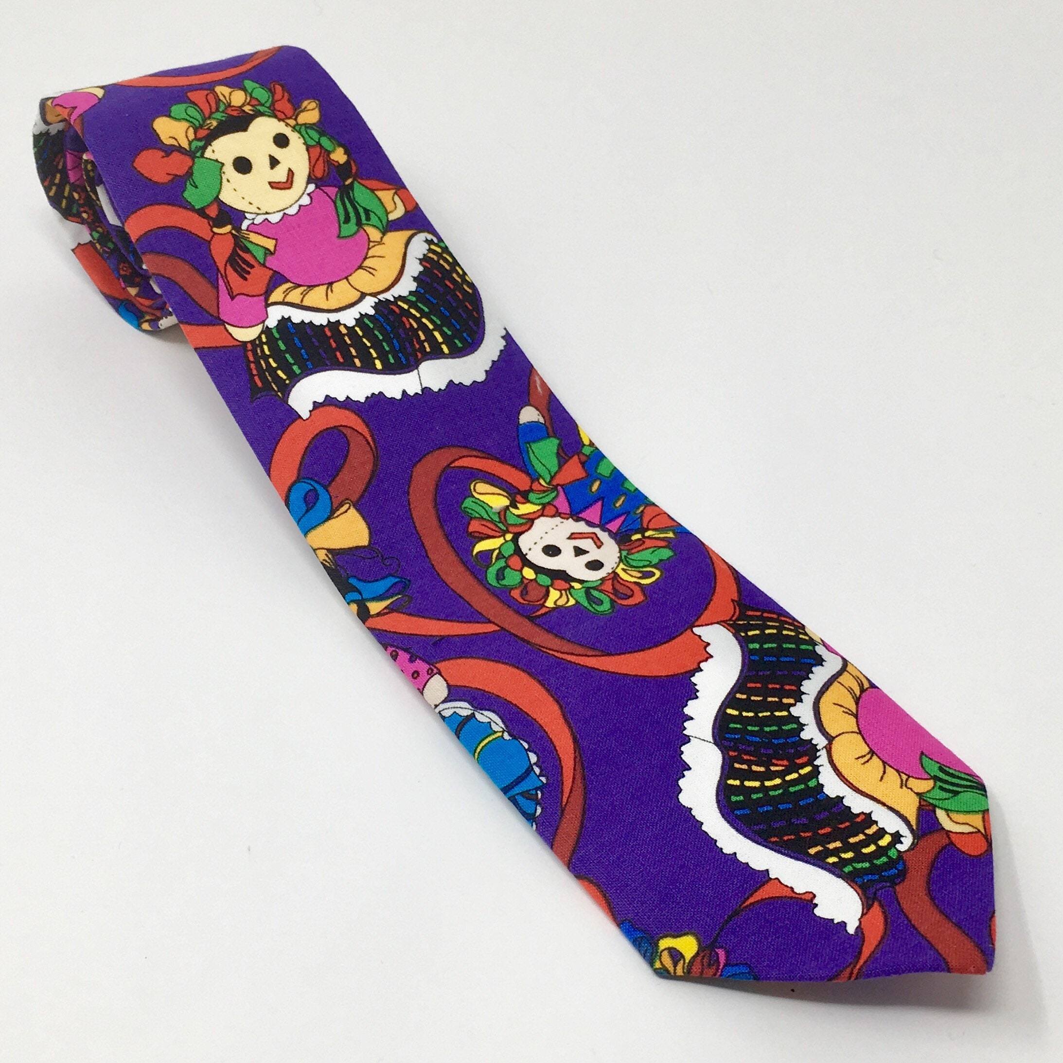 Mexican Folk Art Ribbon Doll Indigenous Handicraft Inspired Tie Necktie ...