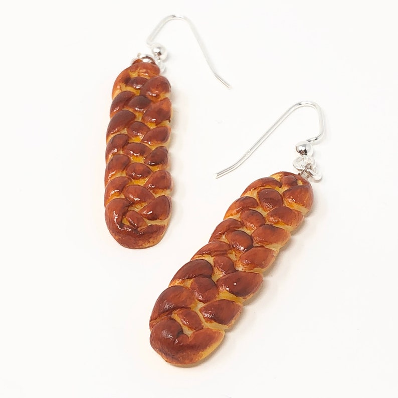 Delicious Challah Bread Kosher Food Earrings Findings Sterling Silver ...