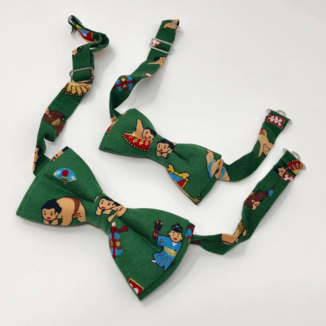 Daddy & Me Japanese Cotton Sumo Wrestler Bow Tie Necktie Men's and Boy ...