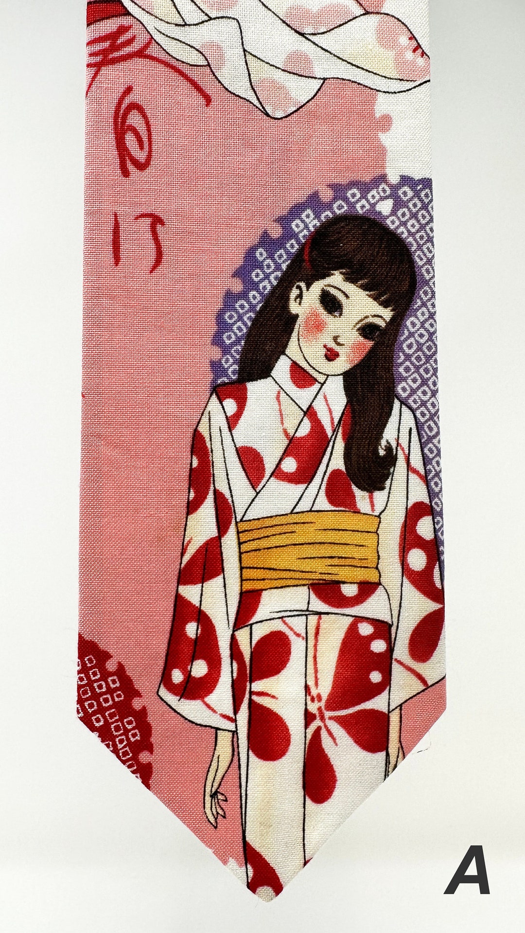 Retro Japanese Geisha Girl Kanji Tie Necktie Men's Accessories Unique ...