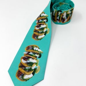 Mexican Folk Art Street Tacos Al Pastor Foodie Men's Tie Necktie Food ...