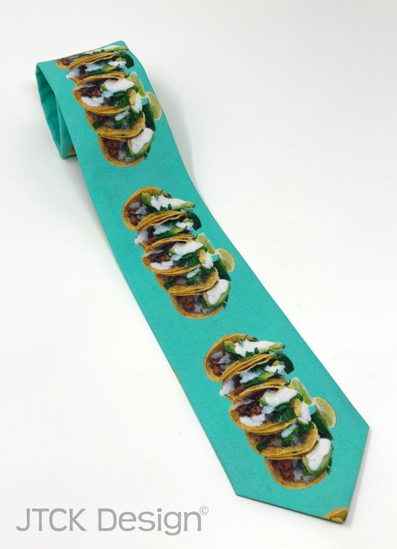 Mexican Folk Art Street Tacos Al Pastor Foodie Men's Tie Necktie Food ...