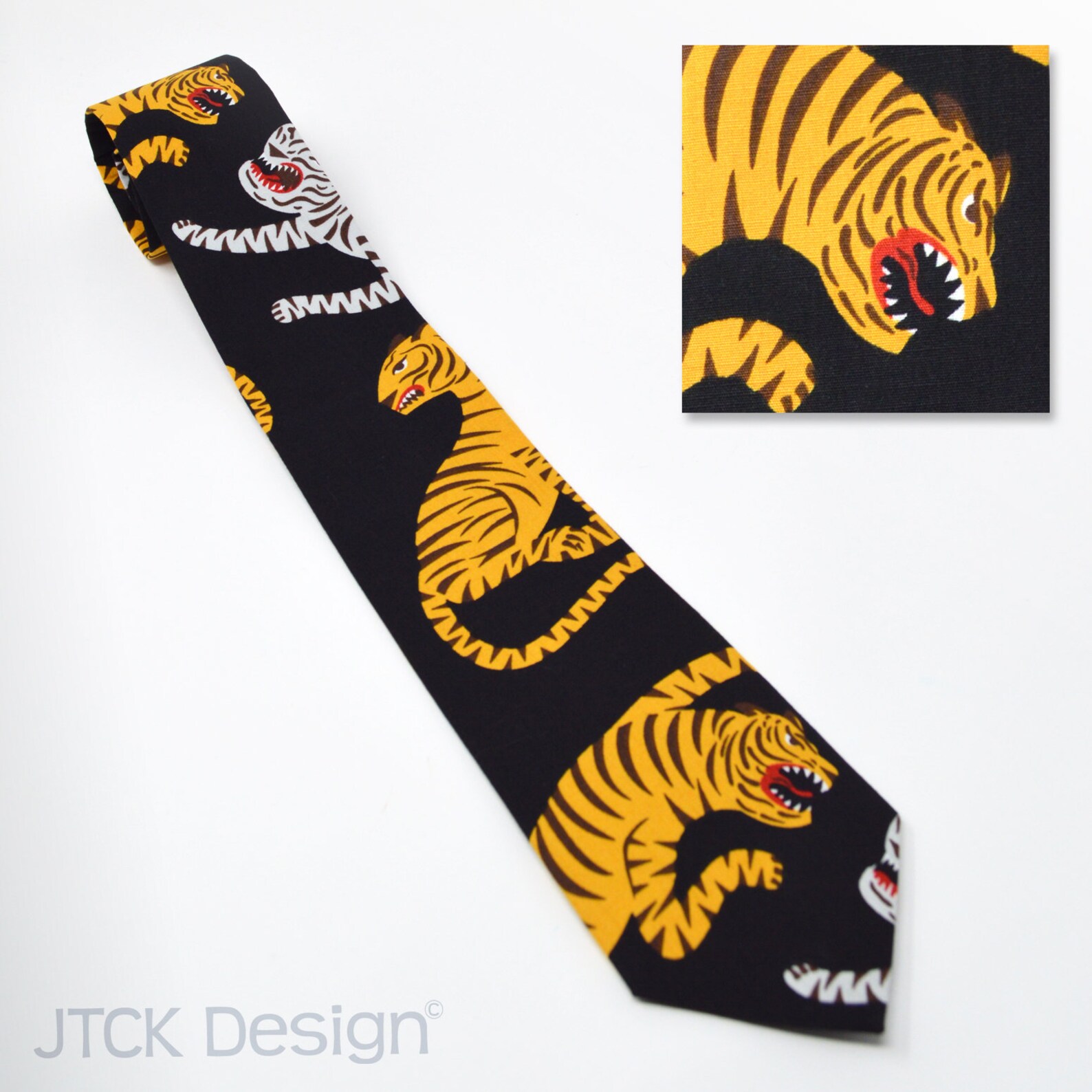 Asian Tiger Tie Necktie Men's Accessories Unique & - Etsy