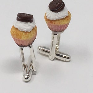 Handmade Miniature Food Chocolate Cookie Cupcake Cuff Links - Etsy