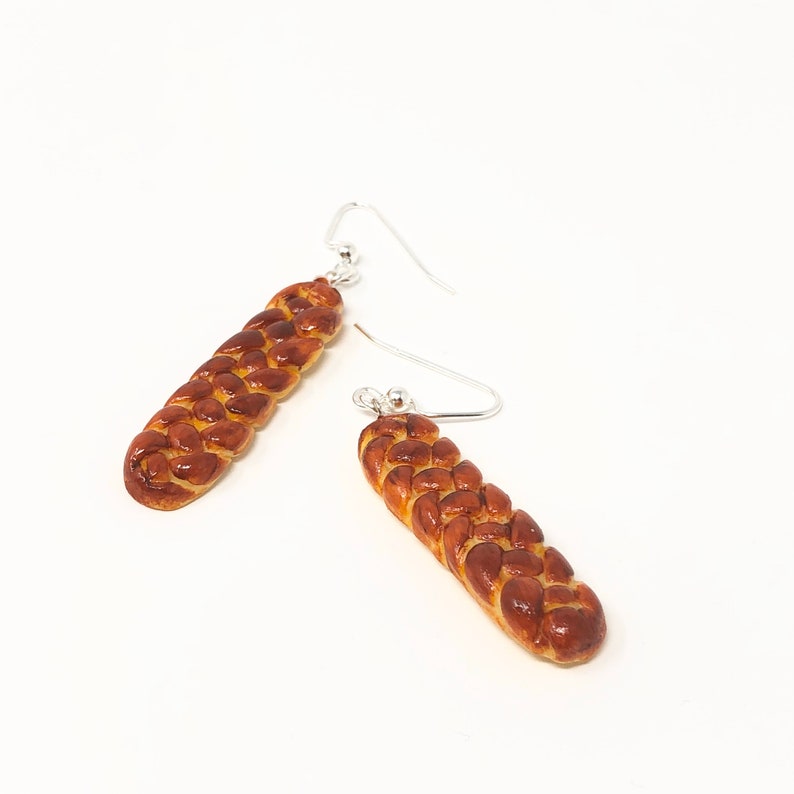 Delicious Challah Bread Kosher Food Earrings Findings Sterling Silver ...