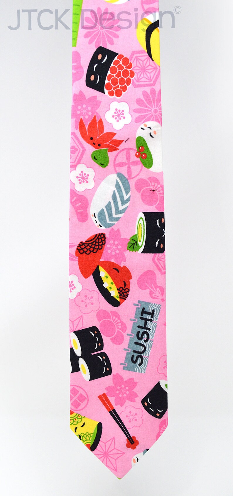 Kawaii Sushi Sashimi Anime Pink Necktie Men's Accessories Japanese - Etsy