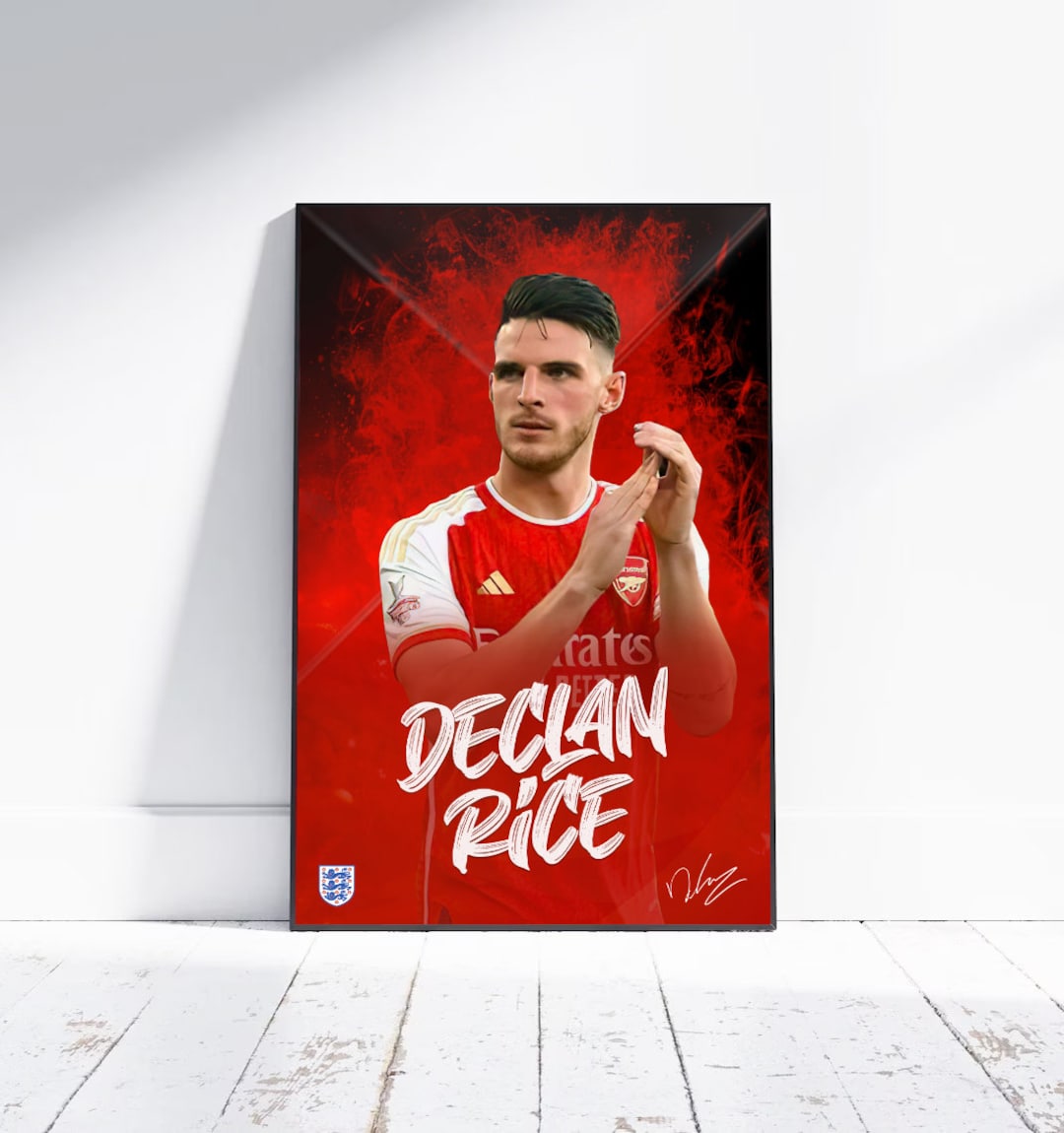 Declan Rice Poster | Declan Rice Arsenal Football Player Poster, Declan ...