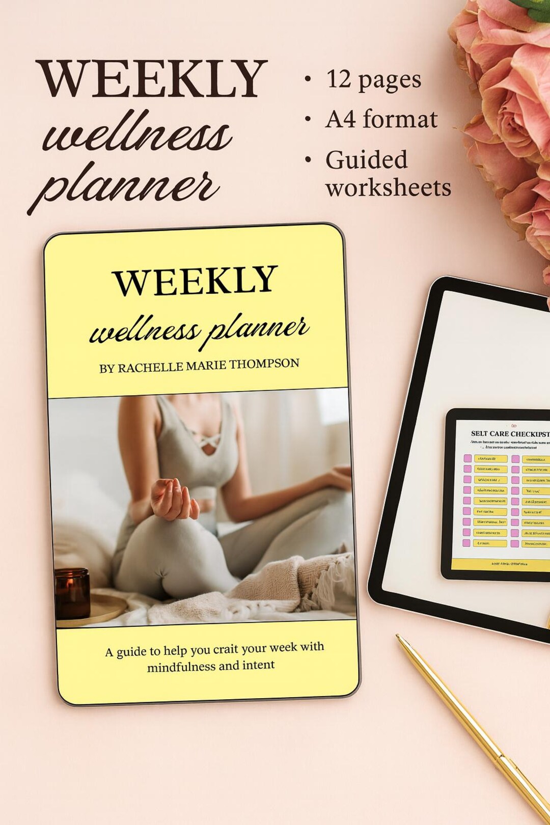 Wellness Planner Printable | Self Care Journal | Weekly Habit Tracker ...
