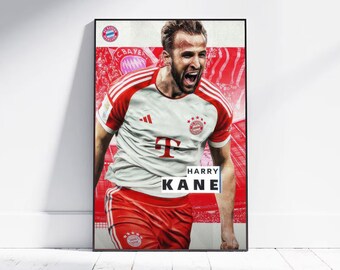 Harry Kane Poster Harry Kane Bayern Munich Football Soccer Player ...