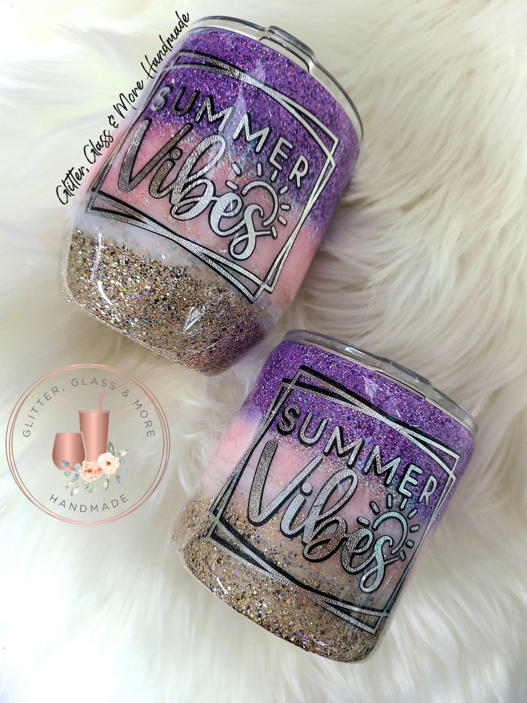 Summer Vibes Beach Theme | Ombre Beach Glitter Tumbler | Personalized ...