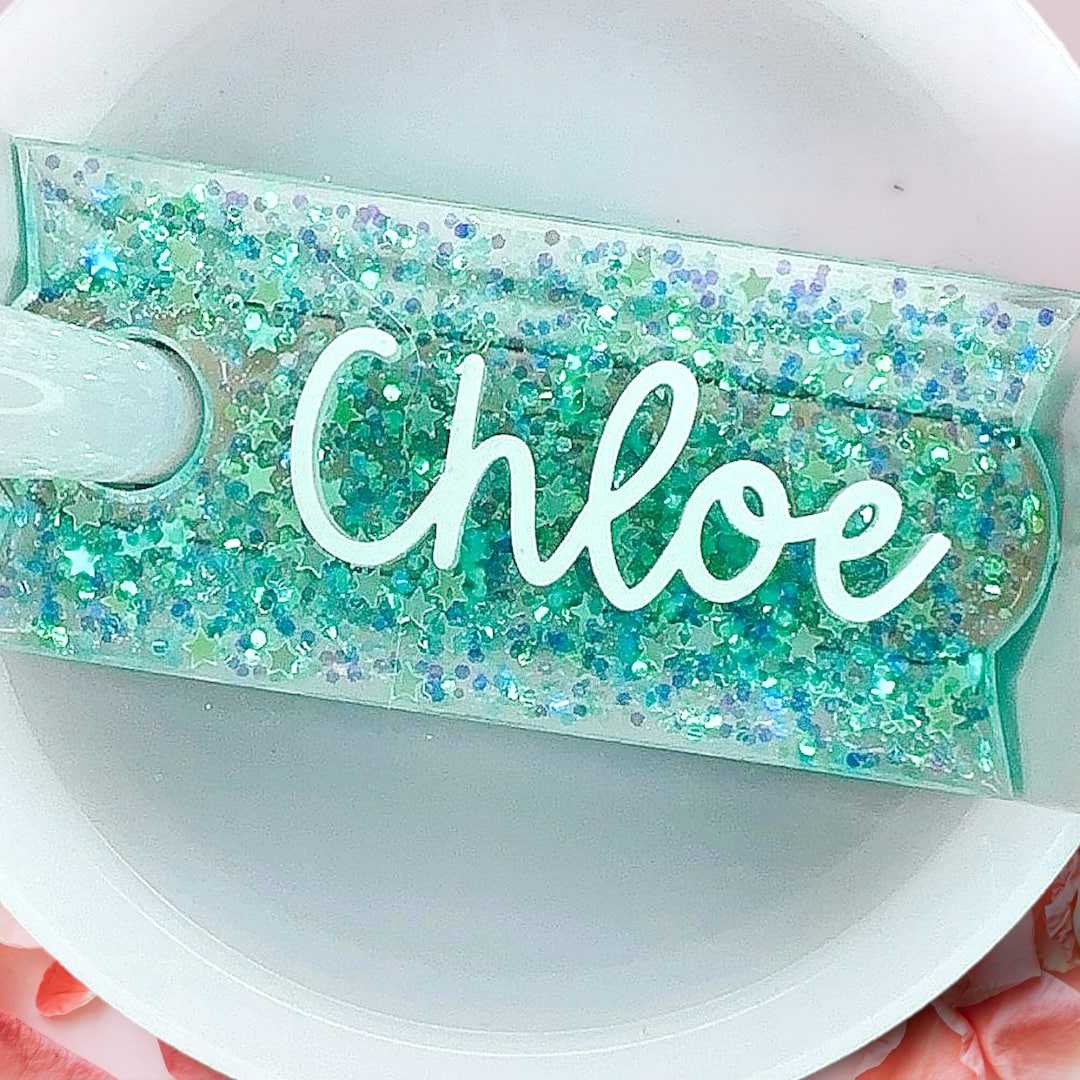 Tumbler Tags, Name Plate, Custom Tumbler Tag, Glitter Tumbler Tag 30 Oz ...