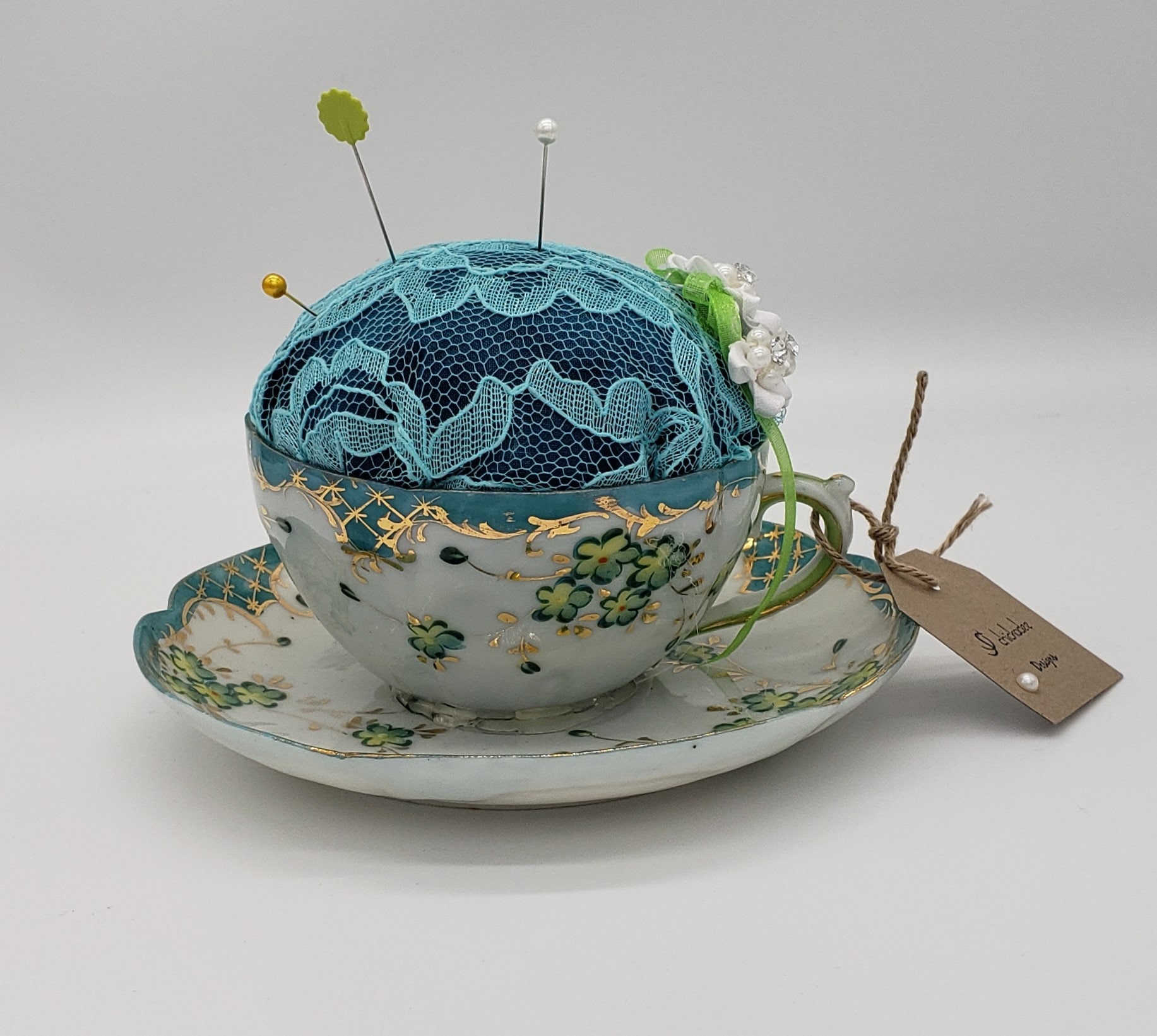 Vintage Teacup Pincushion - Etsy
