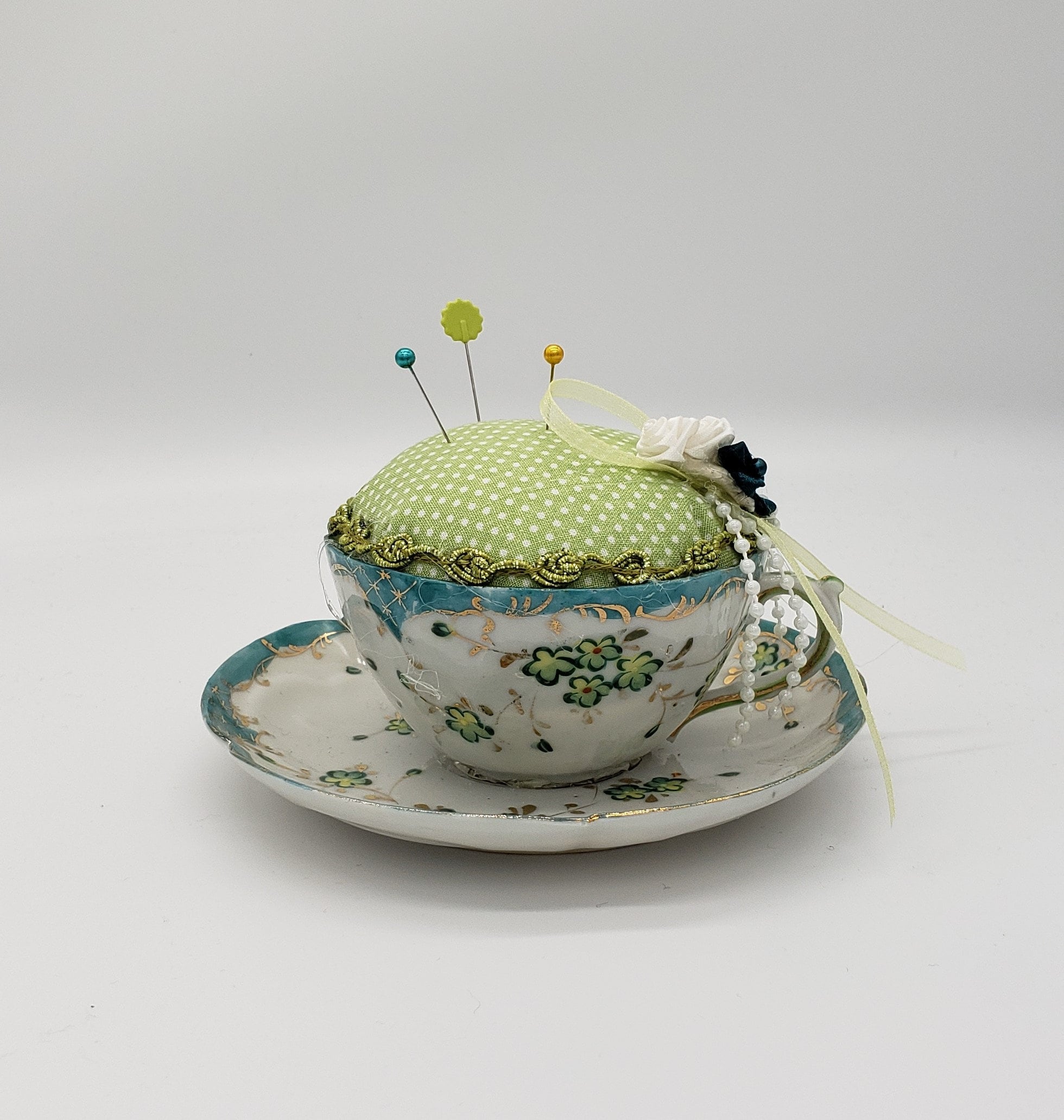 Vintage Teacup Pincushion - Etsy
