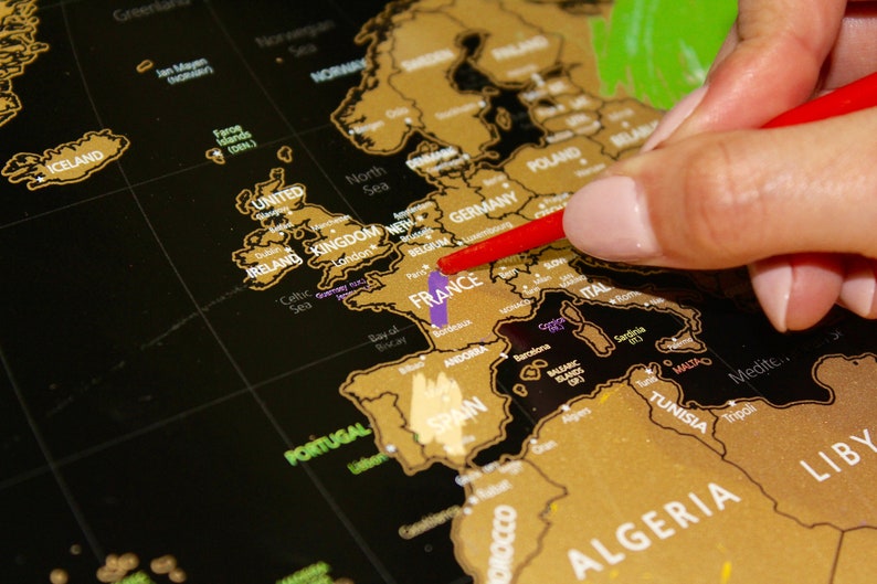 Large Scratch off World Map Poster 32.5 X 23 W/ US - Etsy