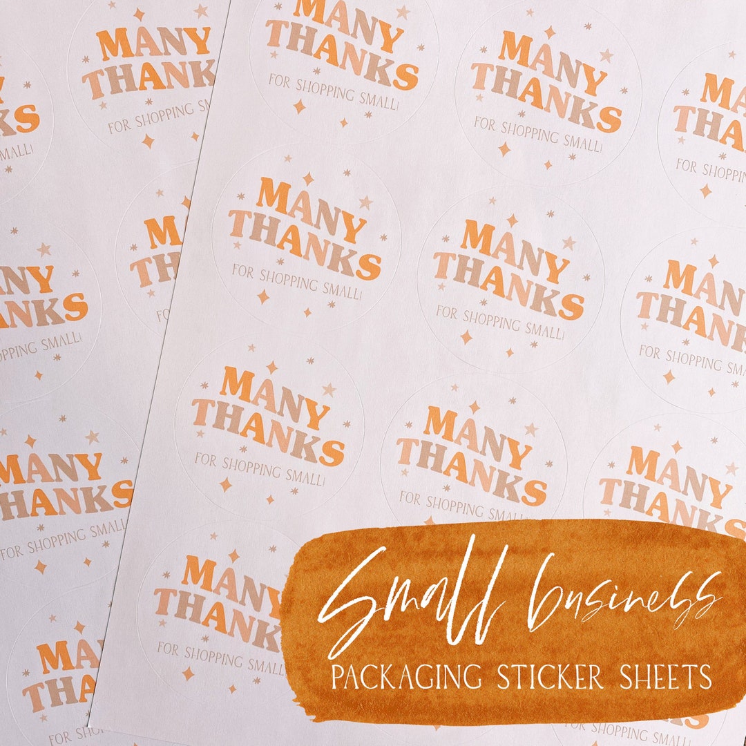 Small Business Packaging Stickers | Circle Sticker Sheets | Thank You ...