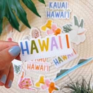 Hawaii Sticker | Hawaiian Islands Sticker | Die-cut Water Bottle ...