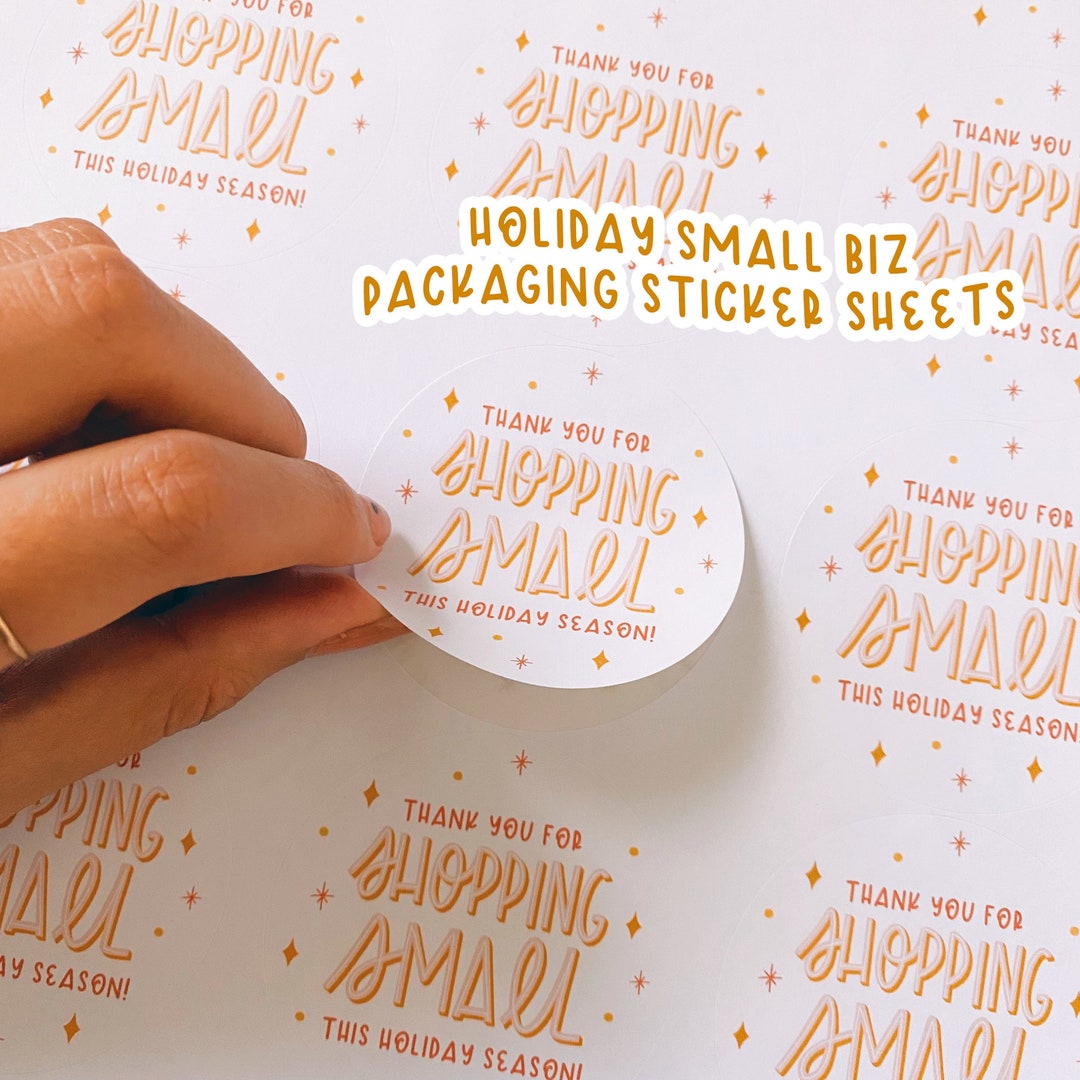 Small Business Packaging Stickers | Holiday Sticker Sheets | Thank You ...