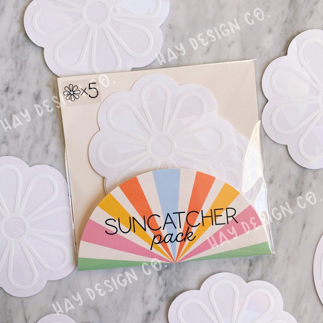 Flower Suncatcher Pack | Rainbow Maker | Prismatic Window Decal - Etsy