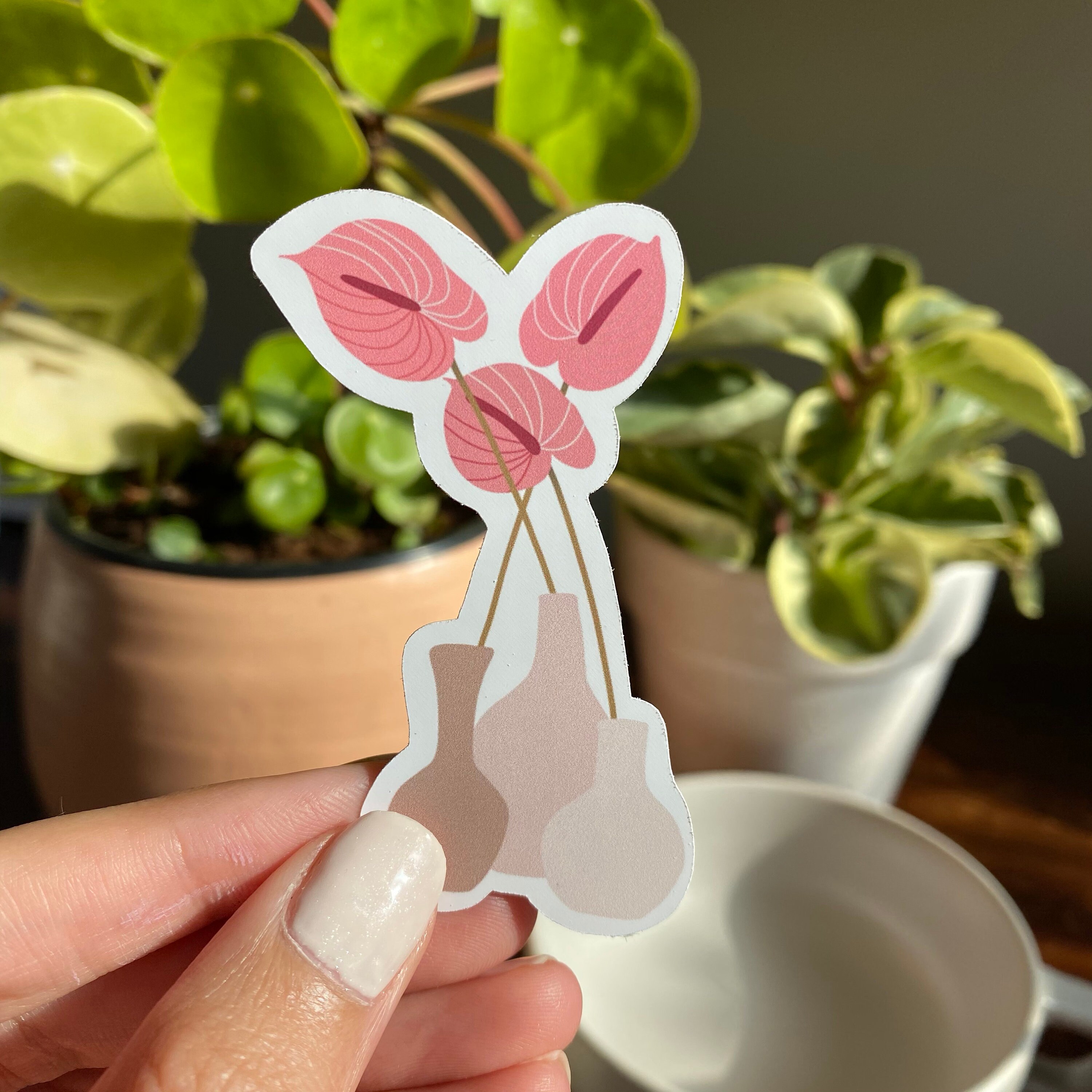 Anthurium Plant Sticker Weatherproof Sticker Die-cut | Etsy