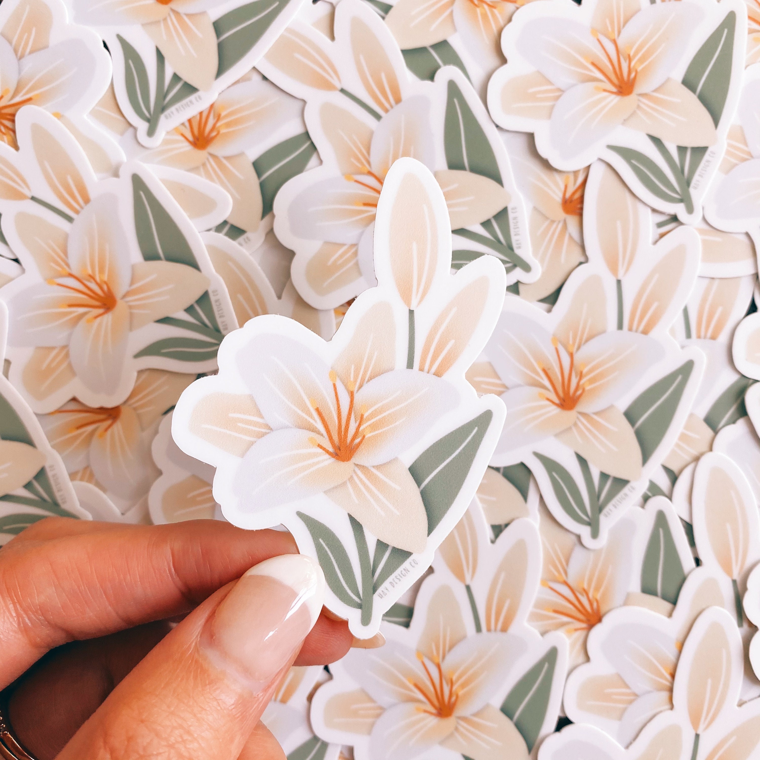 White Lily Sticker Die-cut Water Bottle Sticker Lily | Etsy Australia