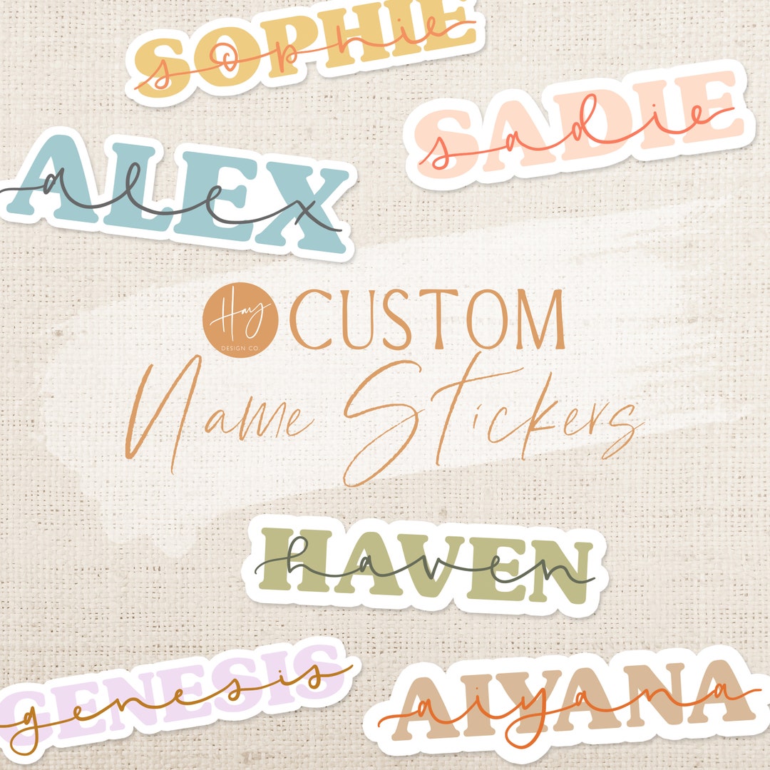 Custom Name Sticker Die-cut Sticker Weatherproof Sticker - Etsy