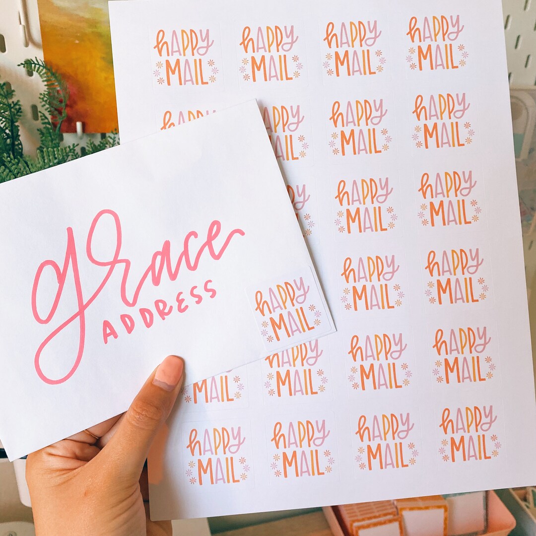 Cute Happy Mail Sticker Sheet | Small Business Packaging Stickers - Etsy