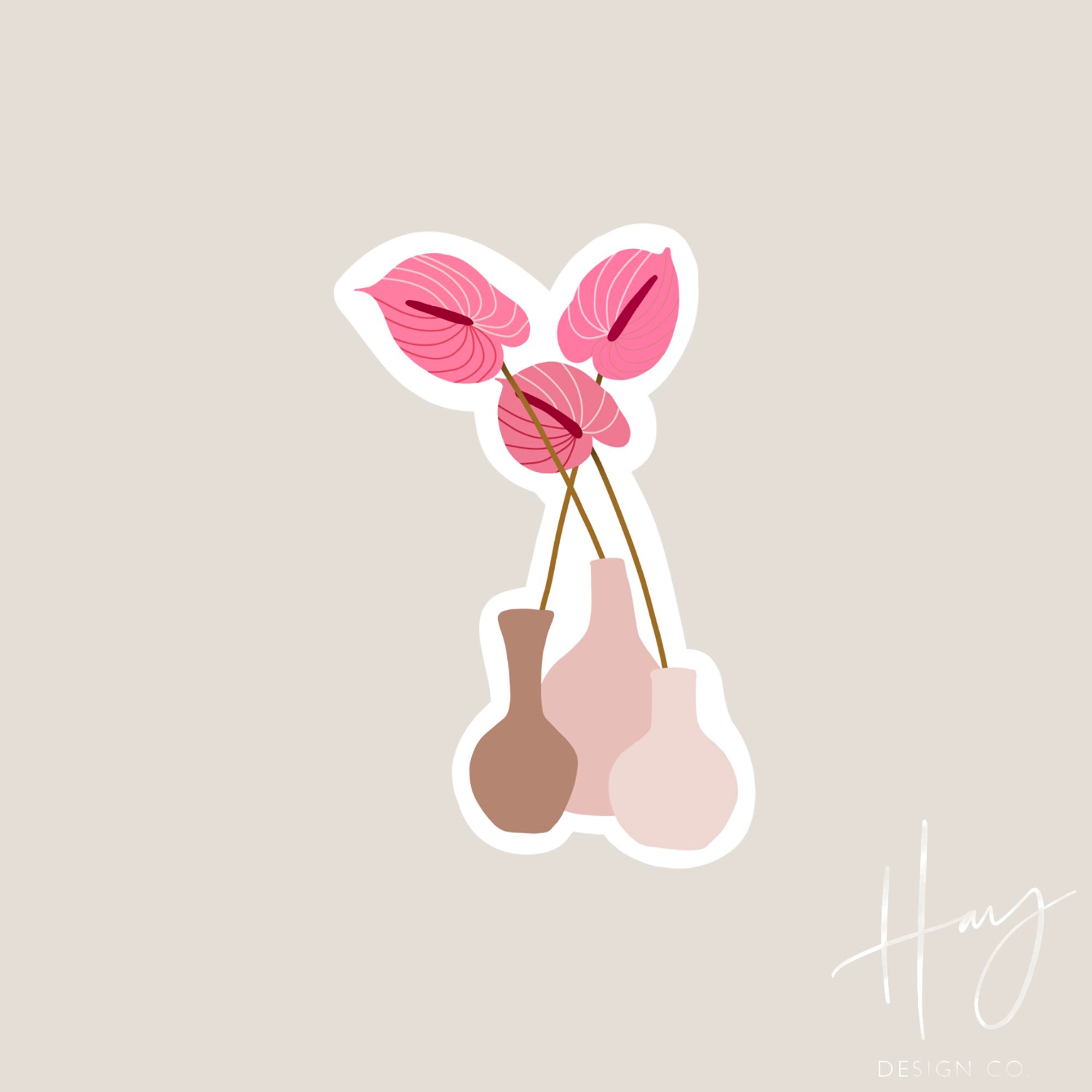 Anthurium Plant Sticker Weatherproof Sticker Die-cut | Etsy