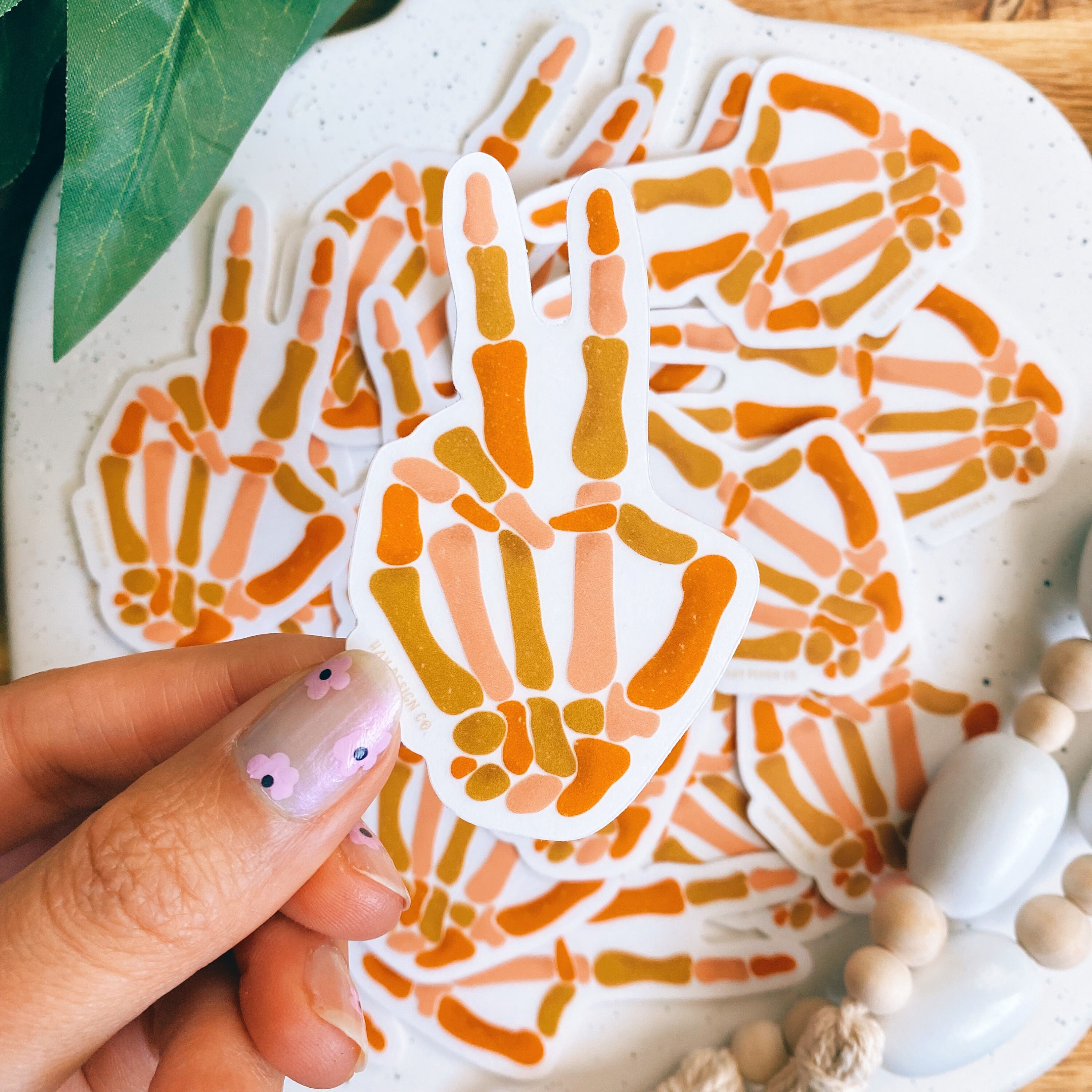 Skeleton Peace Sign Sticker Clear Skeleton Sticker Die Cut - Etsy